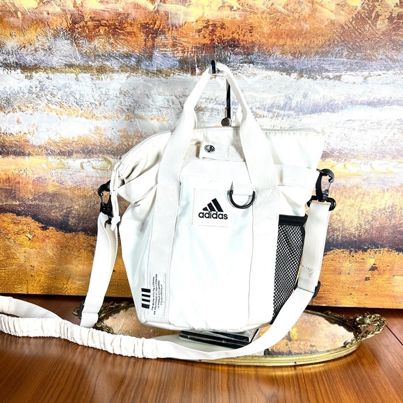 adidas | Bags | Adidas Essentials Mini Tote Crossbody Bag Cream Good ...